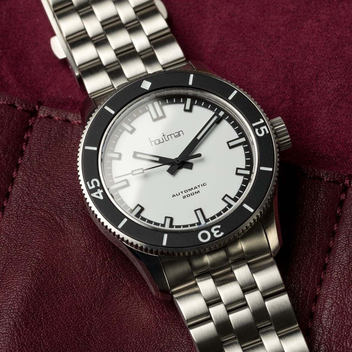 Houtman Pilbara White Dial Watch - Heavy Duty Dive Watches