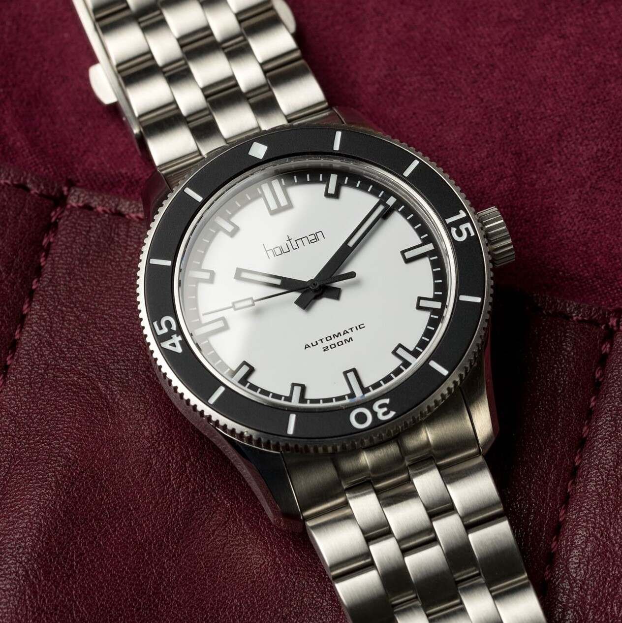 Houtman Pilbara White Dial Watch - Heavy Duty Dive Watches